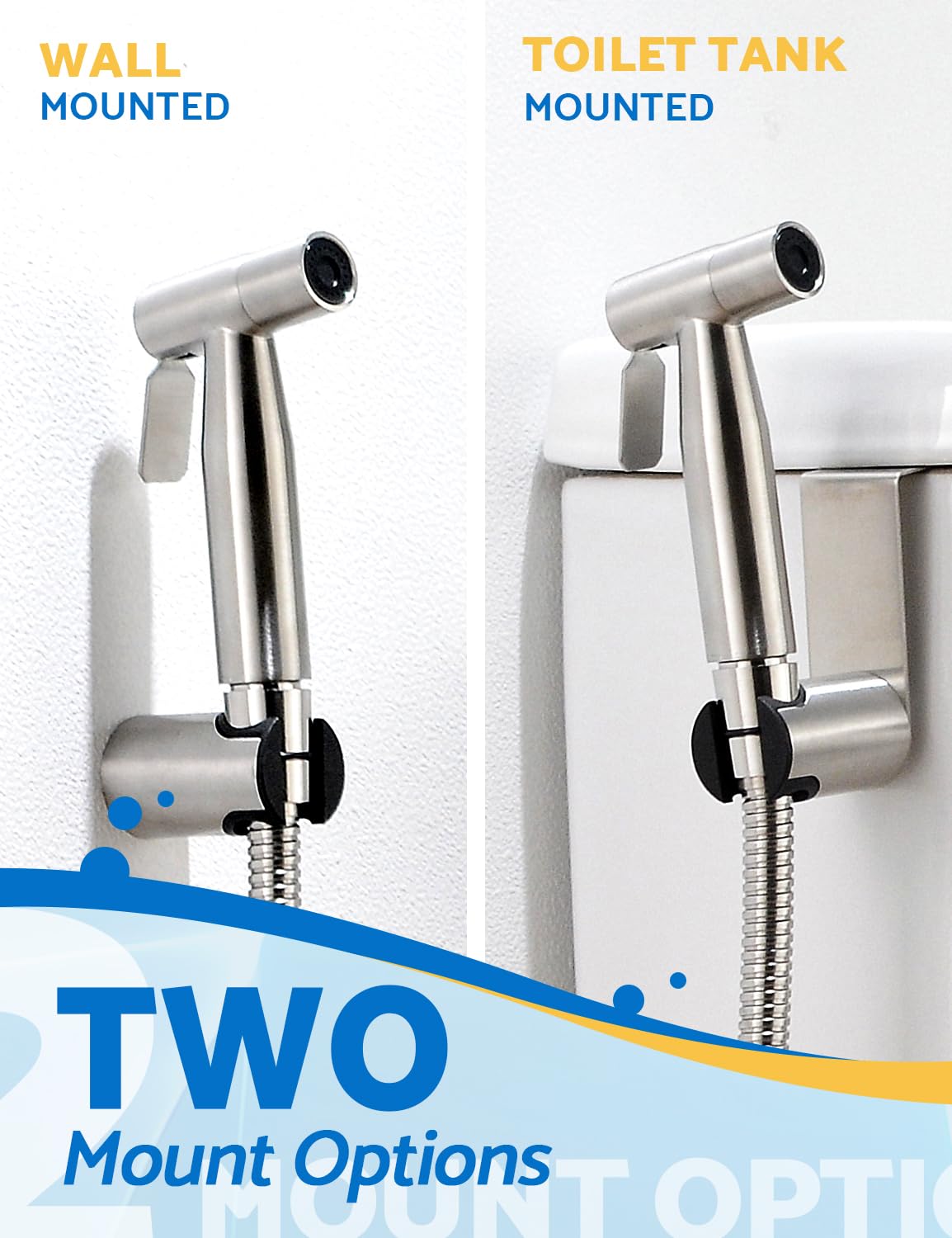 2 Packs BRITULIF Bidet Sprayer for Toilet, Hand Sprayer Bidet with Adjustable Jet Spray for Toilet Handheld Bidet Cloth Diaper Sprayer Set Muslim Shower Bidet Handheld-Easy to Install