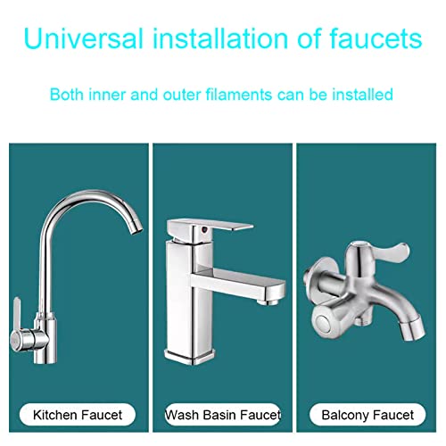 Universal 1080° Large-Angle Rotating Faucet Extender, Adjustable Faucet Extender Aerator Robotic Arm Water Nozzle Faucet Adaptor, Kitchen Splash Filter Tap Extend with 2 Water Outlet Modes