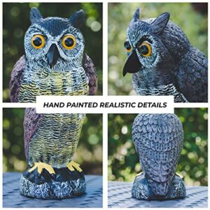 Galashield Owl Decoys to Scare Birds Away | Plastic Owls to Scare Birds Away | Owl Statue for Garden & Outdoors [Set of 2]