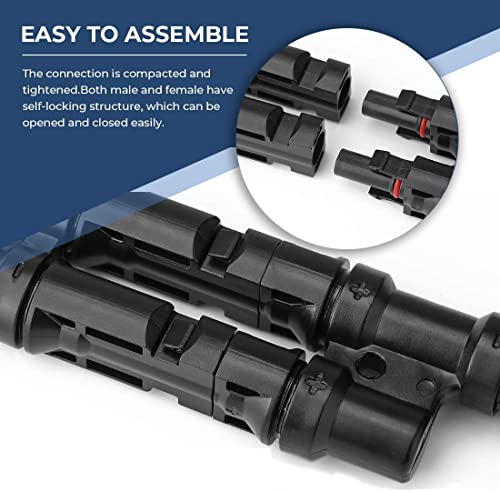 Solar Odyssey Solar Panel Y Branch Connector | T Branch 2 Way Solar Connector | Easy Installation Mount Tool for Parallel Connection Between Solar Panels FMM+MFF (1 Pairs)