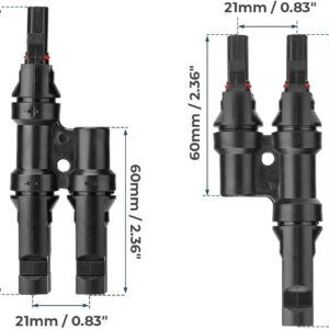 Solar Odyssey Solar Panel Y Branch Connector | T Branch 2 Way Solar Connector | Easy Installation Mount Tool for Parallel Connection Between Solar Panels FMM+MFF (1 Pairs)