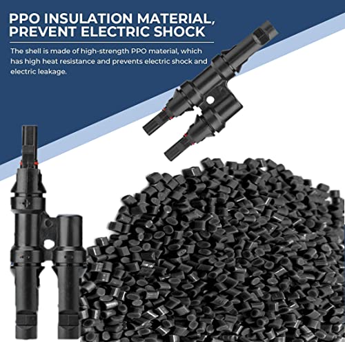 Solar Odyssey Solar Panel Y Branch Connector | T Branch 2 Way Solar Connector | Easy Installation Mount Tool for Parallel Connection Between Solar Panels FMM+MFF (1 Pairs)