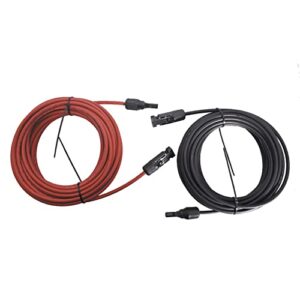 findmall 20ft solar panel extension cable 12awg red + black solar panel extension cable wire with female and male connector solar connector