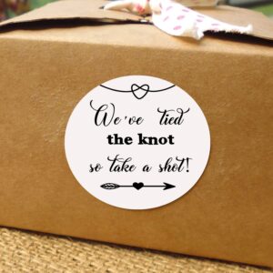 We Tied the Knot, Take a Shot Stickers - Wedding and Engagement Party Labels for Bottles - 120pcs/set