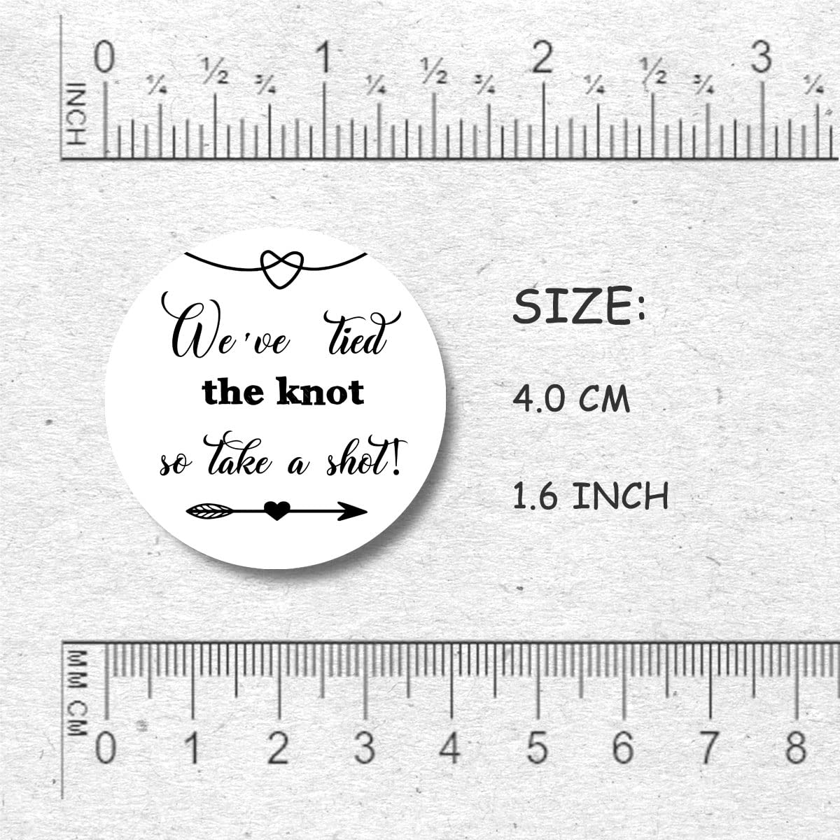 We Tied the Knot, Take a Shot Stickers - Wedding and Engagement Party Labels for Bottles - 120pcs/set