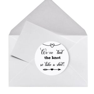 We Tied the Knot, Take a Shot Stickers - Wedding and Engagement Party Labels for Bottles - 120pcs/set