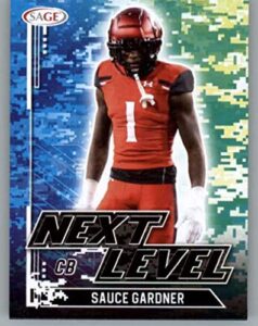 2022 sage high series #91 sauce gardner next level cincinnati rc rookie football trading card