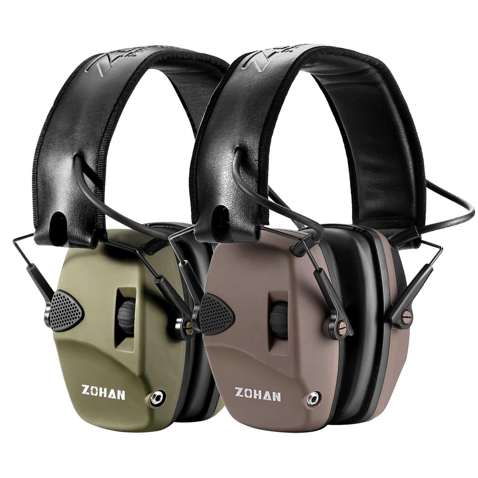 ZOHAN EM054 Electronic Shooting Ear Protection with 4X Sound Amplification 2 Pack,Slim Active Noise Reduction Earmuffs for Gun Range