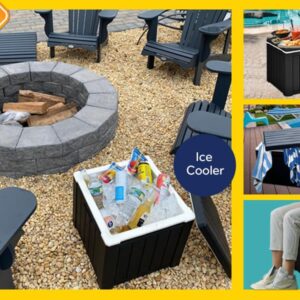 Ice Cooler/Storage Deck Box, and seat, Outdoor Ice Chest is Great to Use for Pool Accessories, Hot Tub Towel Holder, Toys, Gardening Tools, Sports Equipment, UV Resistant Resin,