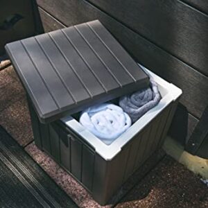 Ice Cooler/Storage Deck Box, and seat, Outdoor Ice Chest is Great to Use for Pool Accessories, Hot Tub Towel Holder, Toys, Gardening Tools, Sports Equipment, UV Resistant Resin,