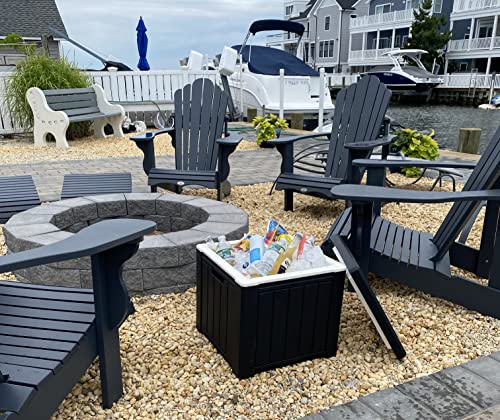 Ice Cooler/Storage Deck Box, and seat, Outdoor Ice Chest is Great to Use for Pool Accessories, Hot Tub Towel Holder, Toys, Gardening Tools, Sports Equipment, UV Resistant Resin,