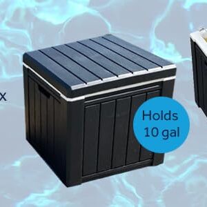 Ice Cooler/Storage Deck Box, and seat, Outdoor Ice Chest is Great to Use for Pool Accessories, Hot Tub Towel Holder, Toys, Gardening Tools, Sports Equipment, UV Resistant Resin,