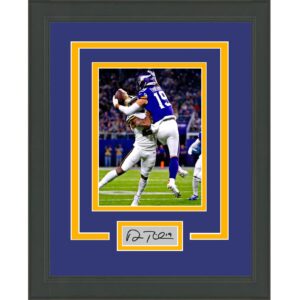 framed adam thielen facsimile laser engraved signature auto minnesota vikings 14x17 football photo