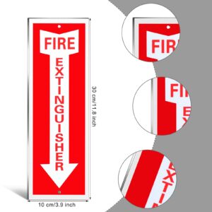 Tondiamo 8 Pack Fire Extinguisher Sign Fire Sign Rust Free Aluminum Reflective Signs 4 x12 Inch Laminated for Ultimate UV, Weather, Scratch, Water and Fade Resistance, Indoor and Outdoor