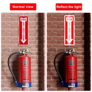 Tondiamo 8 Pack Fire Extinguisher Sign Fire Sign Rust Free Aluminum Reflective Signs 4 x12 Inch Laminated for Ultimate UV, Weather, Scratch, Water and Fade Resistance, Indoor and Outdoor