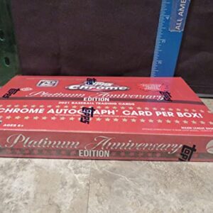 2021 TOPPS CHROME BASEBALL PLATINUM ANNIVERSARY EDITION HOBBY BOX - 1 CHROME AUTO PER BOX