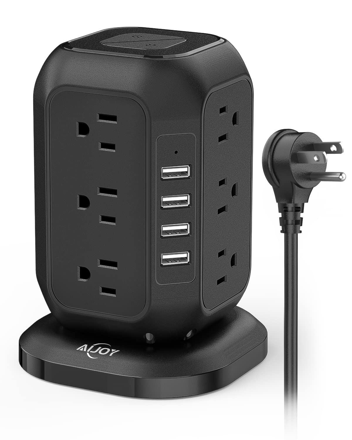 AiJoy Power Strip with USB C Ports & Power Strip Tower with USB Ports, Charging Station Extension Cord with Multiple Outlets for Home, Office, Dorm Room Essentials