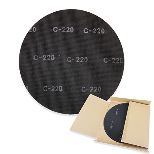 HUAALIUCHE 17" Sanding Screen Discs - Mesh Floor Sanding Screen - Black Silicon Carbide - for Wood Floors (10 Pack, 220 Grit)