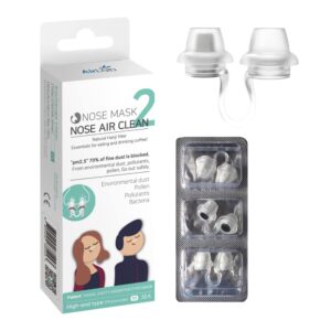 nose filter reusable breathable nasal plugs air filtration for dust, pollution, block cold air (high-end type, 3ea, medium)