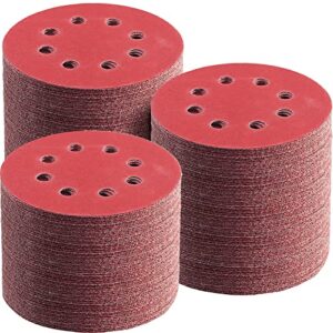 200pcs sanding discs set, 5 inch hook and loop sanding discs, 5 inch orbital sanding discs include 60/80/120/180/240/320/400 assorted grits sandpaper, 5 orbital sander discs for random orbital sander