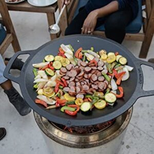 Solo Stove Yukon Cast Iron Wok Cooking Bundle 2.0 | Portable Smokeless Fire Pit, Stand, Woktop & Hub, Wood Burning, Removable Ash Pan, Stainless Steel/Cast Iron, H: 26.25in x Dia: 25.75in, 62lbs