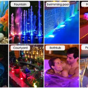 Spa Lights for Hot Tub,Waterproof 15 LEDs and 16 Colors Changing Spa Lights, Wireless Pond Light,Bathtub Lights,Pool Light with Magnet and 5 Suction Cups,Hot tub Light,3xAA Battery Operated