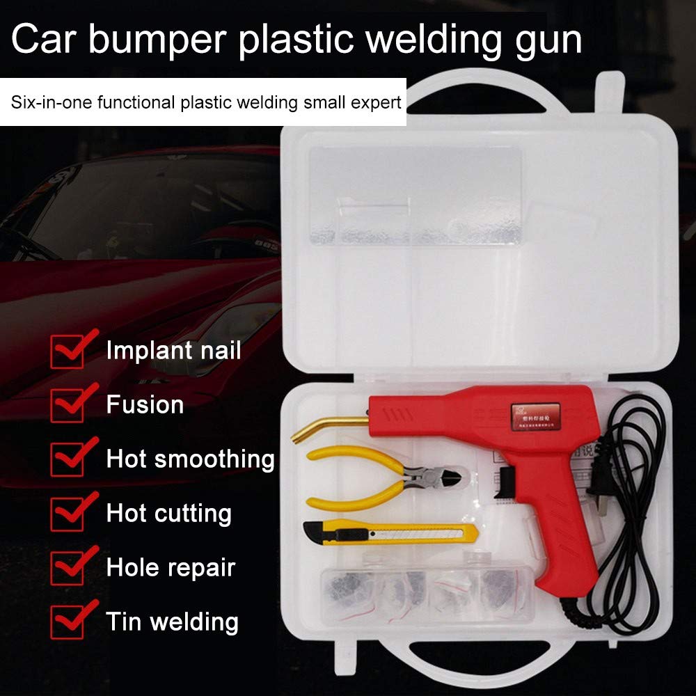 New Upgrade Plastic Welder Garage Tools Staplers Machine Staple PVC Plastic,50W Staplers Welding Machine (Red, One Size)