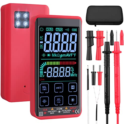 Proster Digital Multimeter TRMS Meter Voltage Current Capacitance Tester Temperature NCV (Touch Screen TRMS Meter)