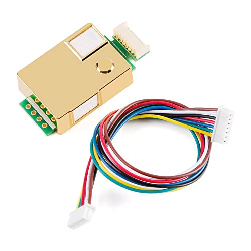 JESSINIE MH-Z19B Infrared Carbon Dioxide Sensor Air Quality Monitoring CO2 Concentration Detection Sensor Module 4.5～5.5VDC 0-10000ppm CO2 Gas Sensor with Terminals Cable