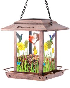 desgully bird feeders for outdoors hanging - 2.5 lbs wild birds metal solar bird feeder for outside gift ideas for bird lovers garden yard bird seeds (chew-proof,weather resistance)