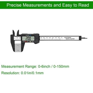 Digital Caliper, 0-6" Calipers Measuring Tool - Electronic Micrometer Caliper, Auto-Off Feature, Inch and Millimeter Conversion+ 1 Pack Tape Measure Measuring Tape for Household/DIY Measurement…