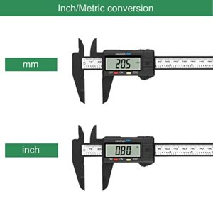 Digital Caliper, 0-6" Calipers Measuring Tool - Electronic Micrometer Caliper, Auto-Off Feature, Inch and Millimeter Conversion+ 1 Pack Tape Measure Measuring Tape for Household/DIY Measurement…