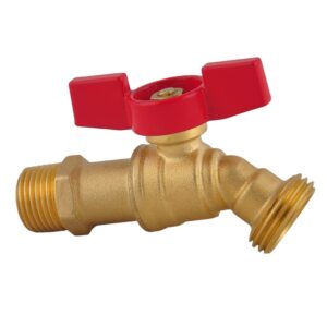 LD Longda (2-Packs) Male Hose Bibb 1/2" MIP × 3/4" MHT with 1/4-Turn Water Hose Shut Off Valve, Hreaded Garden Hose Outlet Ideal for Gardens, patios, Boiler Drain