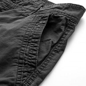 Men's Cotton Twill Multi Pockets Shorts Lightweight Relaxed Fit Cargo Short Casual Outdoor Military Short Pants (Black,34)