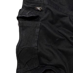 Men's Lightweight Casual Cargo Shorts Twill Zipper Pockets Outdoor Short Pants Cotton Military Army Short No Belt (Black,34)