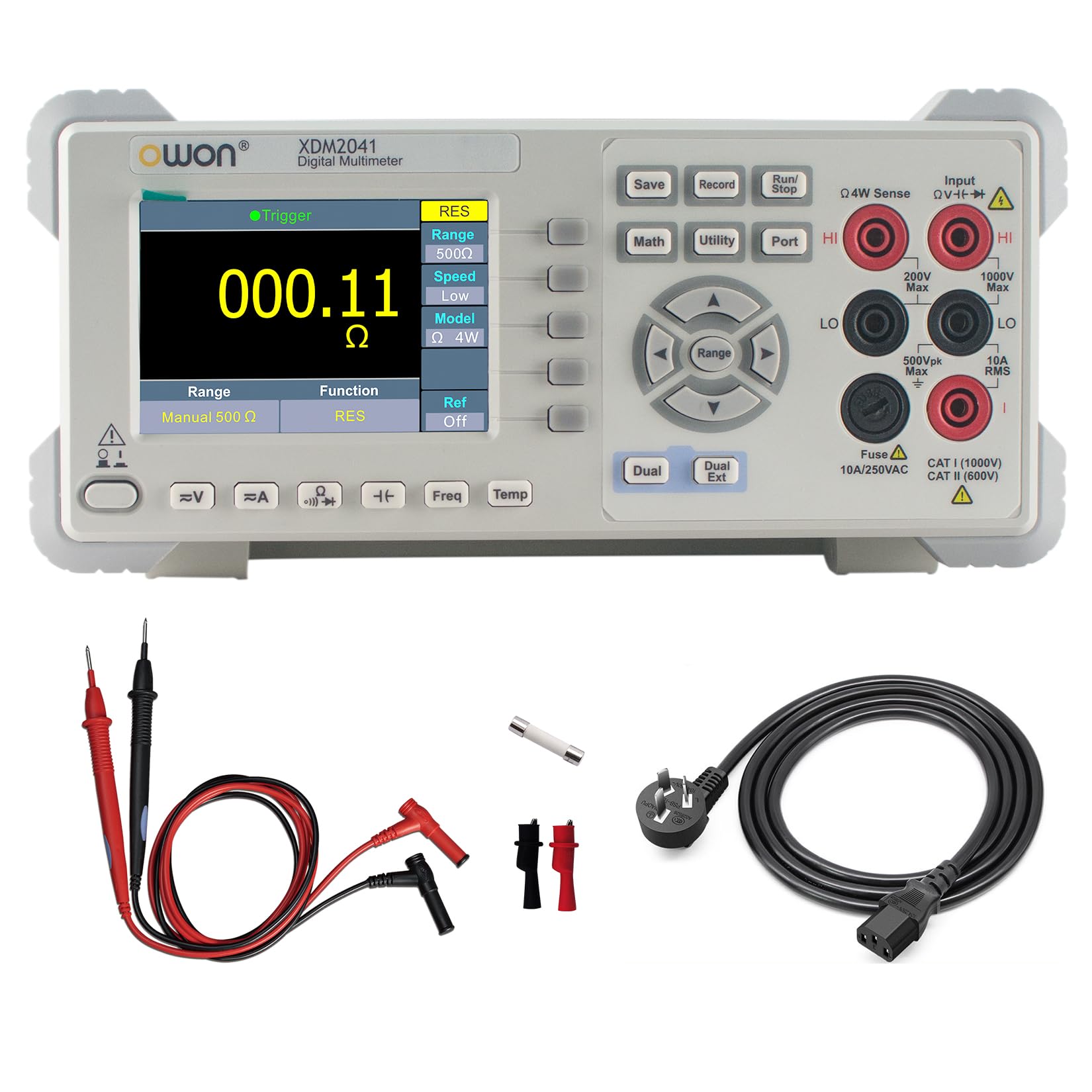 OWON XDM2041 Digital Multimeter with 3.7 inch (480x320) high Resolution LCD, 55000 Counts True RMS AC Voltage/Current Measurement,Support SCPI and Dual line Display Up to 65 Readings per Second