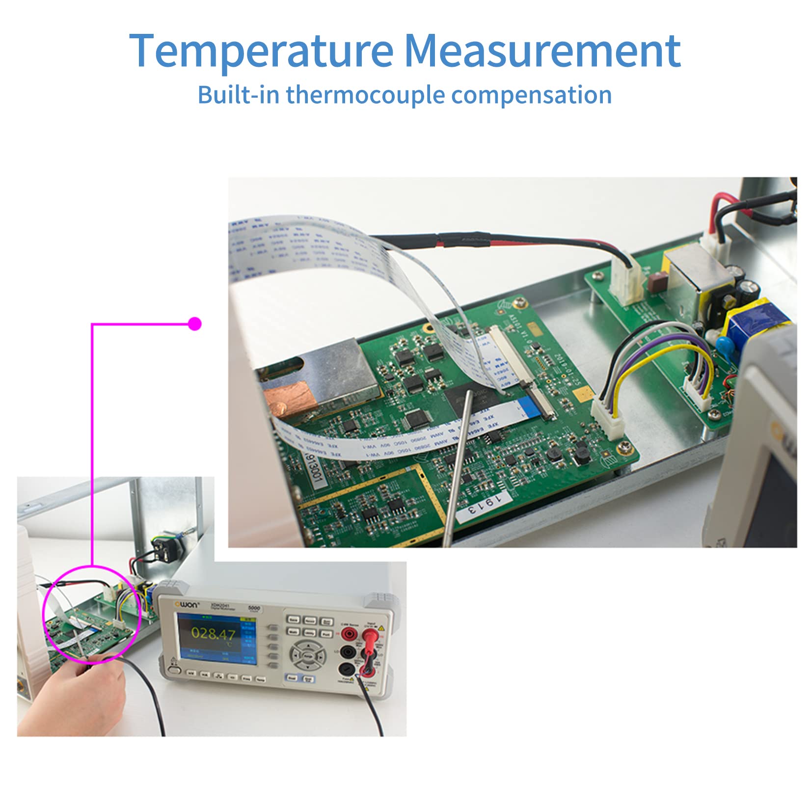 OWON XDM2041 Digital Multimeter with 3.7 inch (480x320) high Resolution LCD, 55000 Counts True RMS AC Voltage/Current Measurement,Support SCPI and Dual line Display Up to 65 Readings per Second