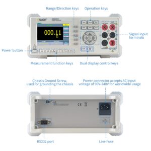 OWON XDM2041 Digital Multimeter with 3.7 inch (480x320) high Resolution LCD, 55000 Counts True RMS AC Voltage/Current Measurement,Support SCPI and Dual line Display Up to 65 Readings per Second