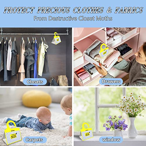 Clothes Moth Traps, Pantry Moth Traps with Pheromones Prime, Non-Toxic Sticky Glue Trap-8 Pcs, Moth Pheromone Traps for House,Kitchen, Closet, Dining Cabinet