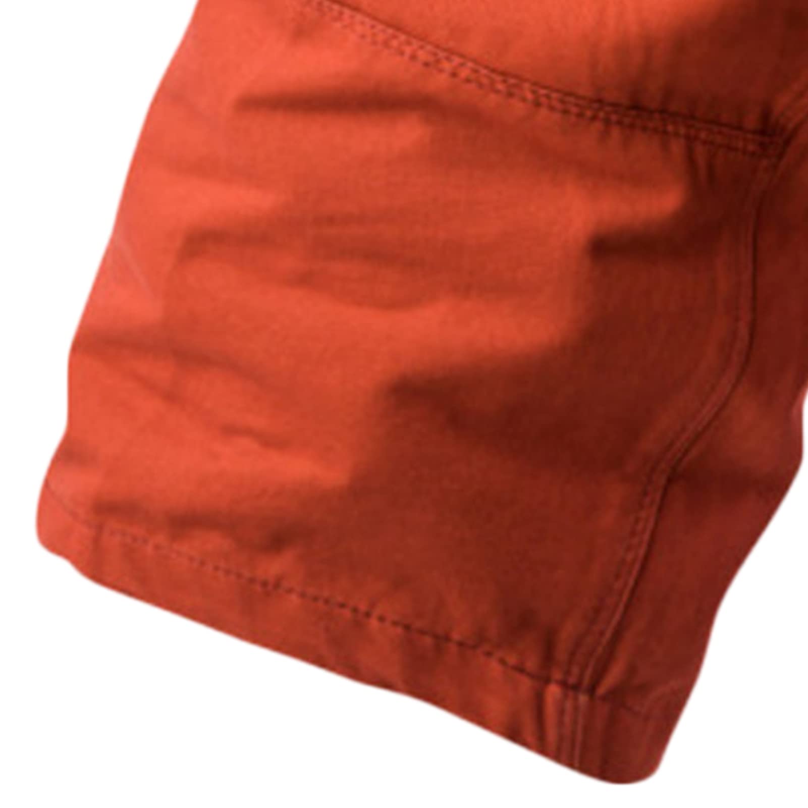 Mens Relaxed Fit Outdoor Shorts Lightweight Casual Hiking Cargo Short Pants Retro Straight Leg Solid Summer Short (Orange,34)