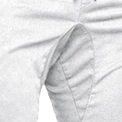 Men's Elastic Waist Multi Pockets Shorts Lightweight Military Cargo Short Pants Drawstring Relaxed Fit Army Short (White,X-Large)