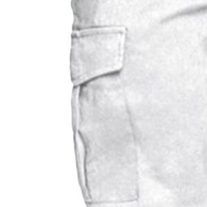 Men's Elastic Waist Multi Pockets Shorts Lightweight Military Cargo Short Pants Drawstring Relaxed Fit Army Short (White,X-Large)