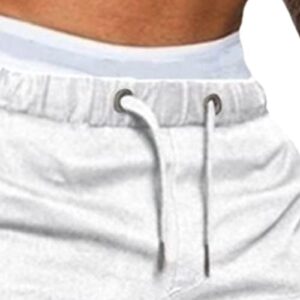 Men's Elastic Waist Multi Pockets Shorts Lightweight Military Cargo Short Pants Drawstring Relaxed Fit Army Short (White,X-Large)