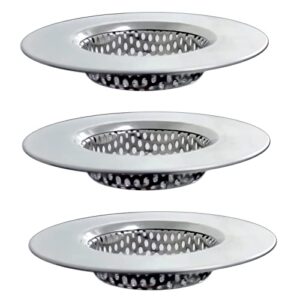 huntonry 3pcs bathtub strainer, shower drain hair catcher, bath tub drain cover, fliter, hair stopper, stainless steel drain catcher, floor drain strainer, fit for 1.65" to 3.0" drain holes