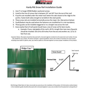 HR Metal Roof Snow Guards, Snow Stops 80ft Kit (Mid-Mich Forest Green)