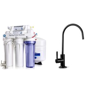 iSpring RCC7 Under Sink Reverse Osmosis System + iSpring GA1-ORB Lead-Free Faucet