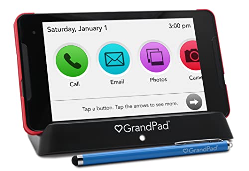 GrandPad Senior Tablet (Renewed) with Phone Capabilities, 4G LTE, Wireless Charger, Stylus, Purchase A Plan at Activation, 1 Month Premium Service Plan Included