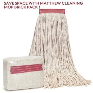 Matthew Cleaning 16oz 3Pack Cotton Floor Mop,Cotton Looped-Open String Heavy Duty String Mop Refills, Universal Headband Blend Mop,Mop Head Replacement for Home, Industrial and Commercial Use(White)