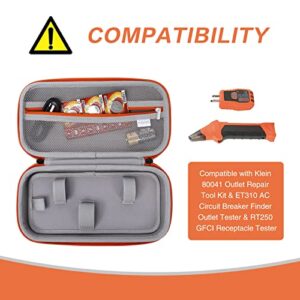 MOSISO Hard Carrying Case Compatible with Klein 80041 Outlet Repair Tool Kit & ET310 AC Circuit Breaker Finder Outlet Tester & RT250 GFCI Receptacle Tester, Lightweight Carrying Tools Box, Black