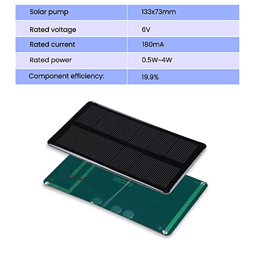 SUNYIMA 5Pcs Polycrystalline Mini Solar Panels Solar Cells Solar System Kit 6V 180mA 133mm x 73mm/5.23"x 2.87" for DIY Electric Toy Materials Photovoltaic Cells Solar DIY System Kits